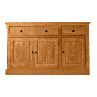60" Traditional Oak Sideboard Buffet - Transitional - Buffets And ...