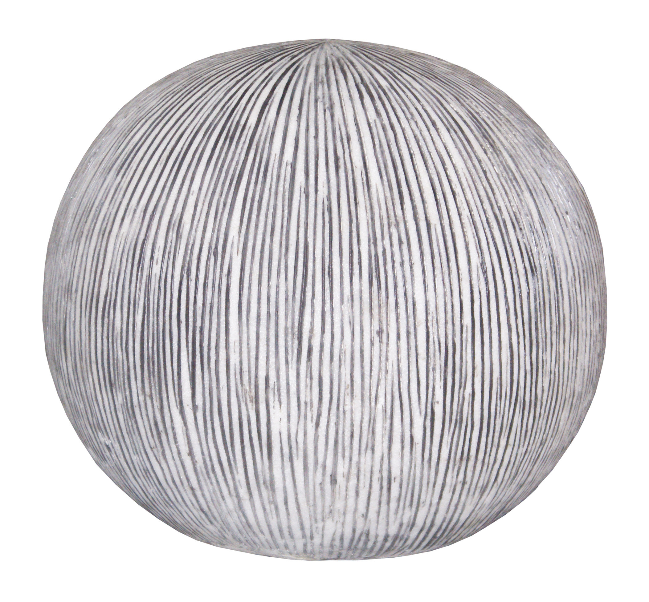 Sandstone Ribbed Finish Ball With Light For Outdoor Use 17"x14 ...