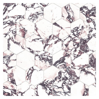 Touche 4" Hex Rubis Porcelain Floor and Wall Tile - Contemporary - Wall ...