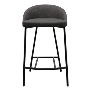 First of A Kind Soco Counter Stool Charcoal - Midcentury - Bar Stools ...