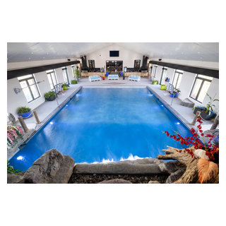 Huge Indoor Pool for Double the Fun - Rustic - Pool - Toronto - by Betz ...