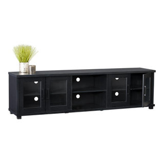 Atlin Designs Modern Wood TV Bench for TVs up to 90" in Black ...
