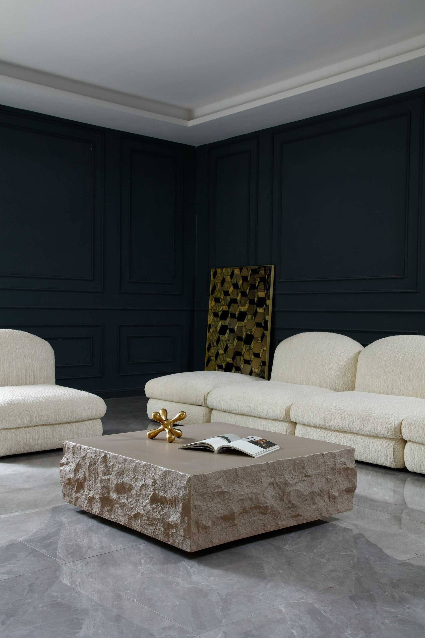 Modrest Quarry Modern Beige Square Coffee Table - Contemporary - Coffee ...