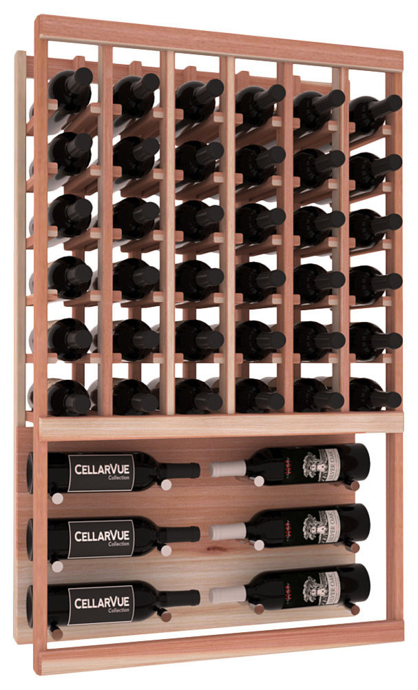 CellarVue Redwood Showcase Wine Rack, Unstained - Transitional - Wine ...