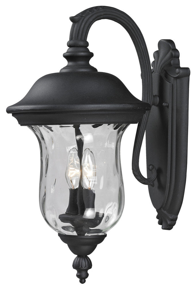 Armstrong 2 Light Outdoor Wall Light in Black - Transitional - Outdoor ...