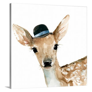 Cute Critter Deer Wrapped Canvas Art Print, 30"x30" - Contemporary ...