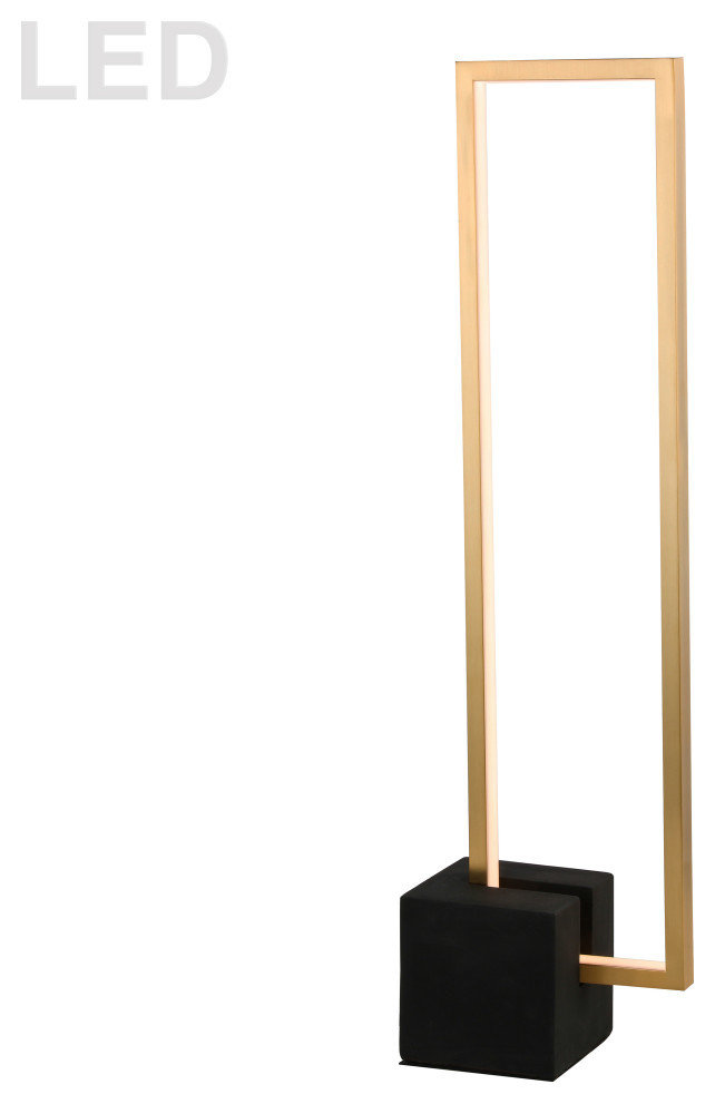 Florence LED Table Lamp 22W Aged Brass Finish Matte Black Concrete Base ...