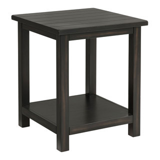 Payne Wood End Table With Shelf Distressed Java - Side Tables And End Tables - by Gunel | Houzz