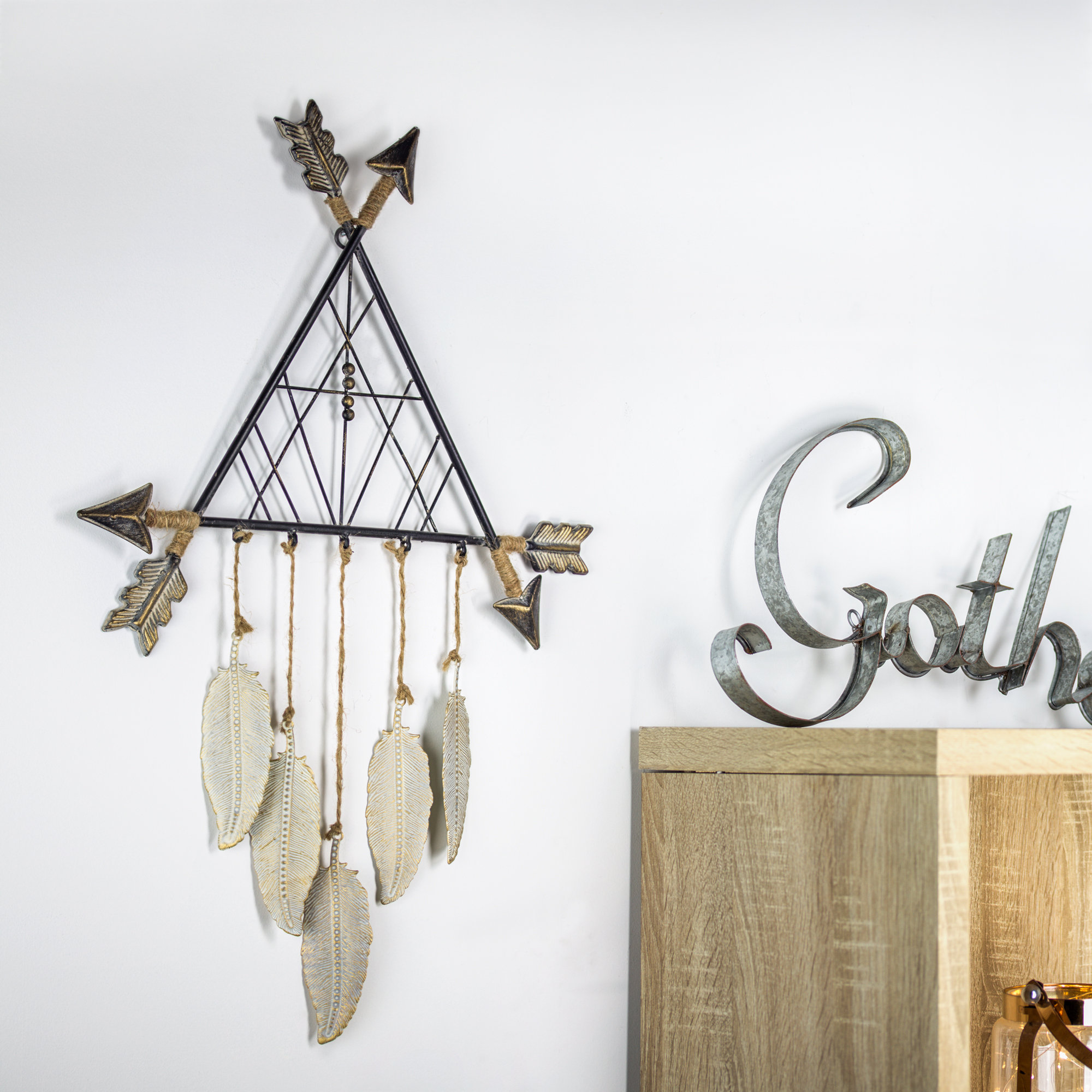 Metal Arrow Tee Pee Dreamcatcher - Southwestern - Metal Wall Art - by ...