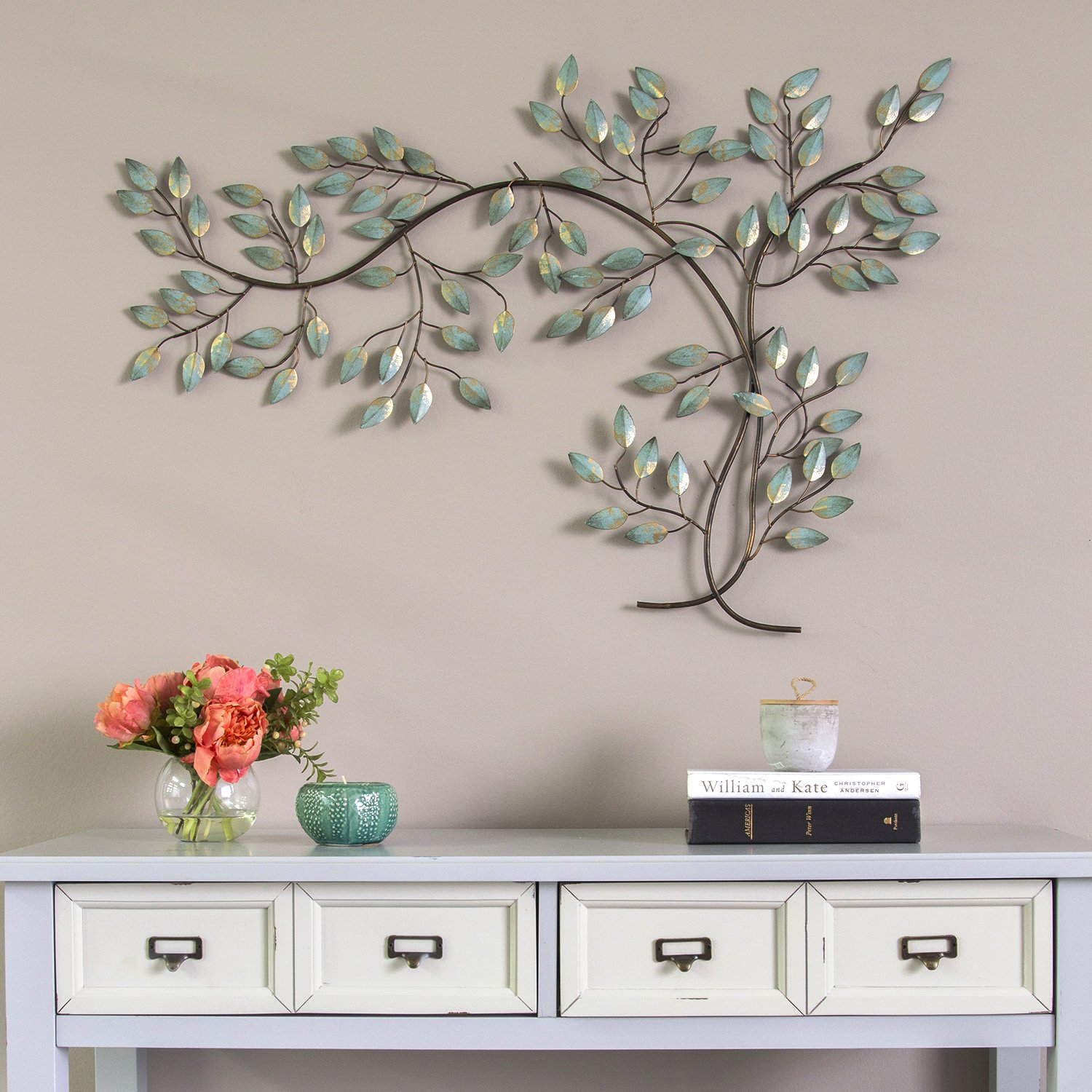 HomeRoots Patina Tree Branch Metal Wall Decor - Contemporary - Metal ...