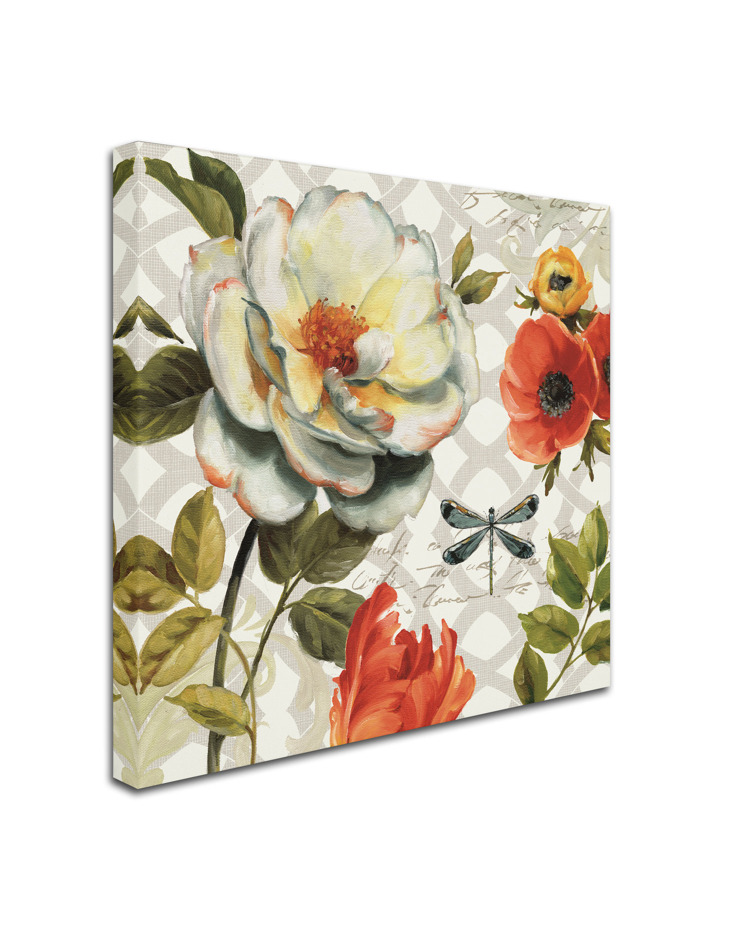 Lisa Audit 'Floral Story II on Grey' Canvas Art, 18"x 18 ...