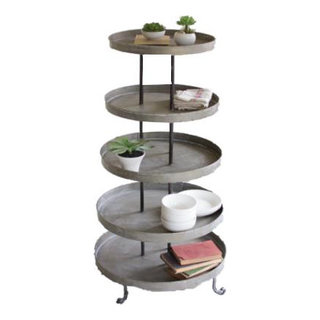 Five Tiered Round Metal Display Tower - Industrial - Display And Wall ...