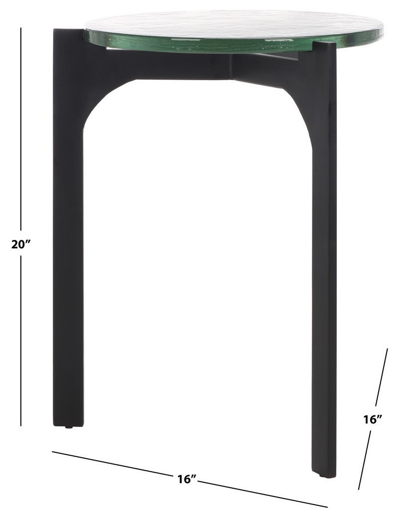 Safavieh Couture Seymour Cast Glass Accent Table - Transitional - Side ...