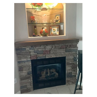 Keystone Stacked Stone Easy DIY Fireplace Surround - Living Room ...