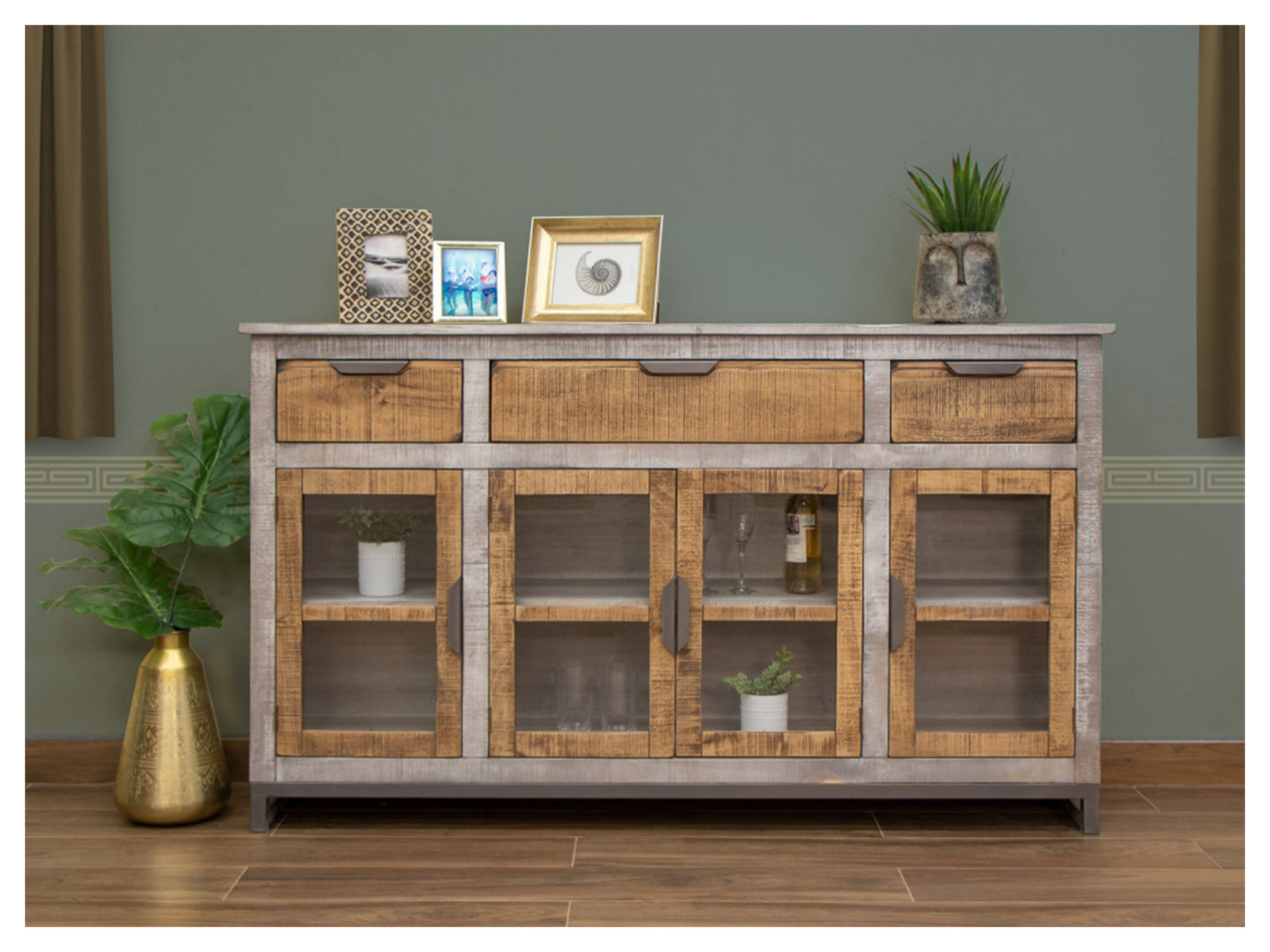Amelia 3 Drawer Contemporary Solid Wood Console Table - Farmhouse ...