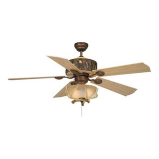 Log Cabin 52" Ceiling Fan, Weathered Patina With Washed Oak-Pine Blades ...