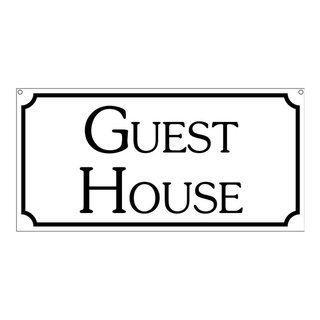 Guest House, Aluminum Retro Hotel House Sign, 6"x12" - Contemporary ...