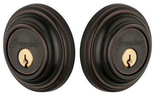 Grandeur GEOGEO_DBLCYL_238 Georgetown Solid Brass Rose Keyed ...