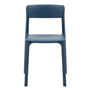 Tibo Stackable Side Chair, Blue Polypropylene Set of 2 - Contemporary ...