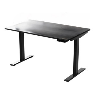 30" Adjustable Black Stainless Steel Computer Desk - Modern - Desks And ...