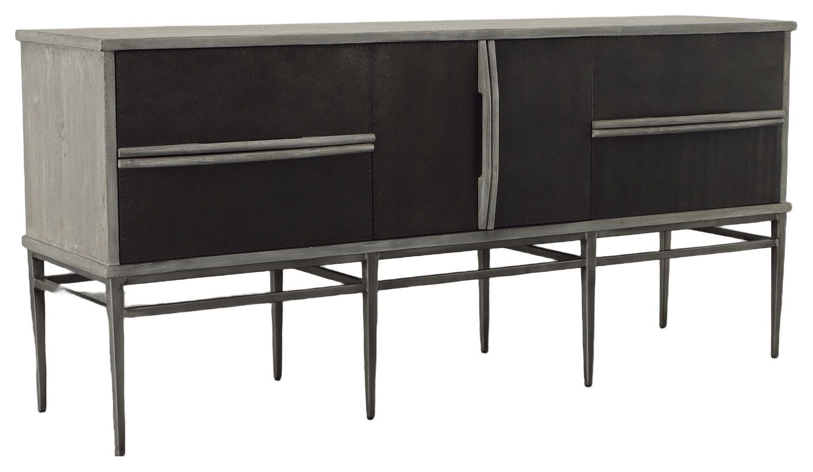 Hewitt 34.75" 2-Door Server With Drawers, Gray - Eclectic - Buffets And ...