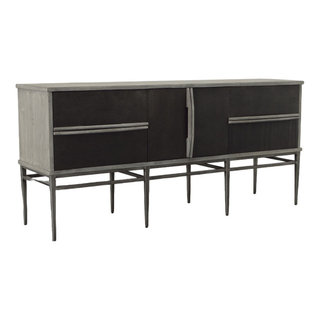 Hewitt 34.75" 2-Door Server With Drawers, Gray - Eclectic - Buffets And ...