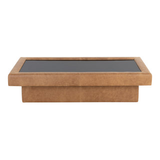 Azelia Coffee Table Camel Leather - Contemporary - Coffee Tables - by ...