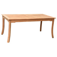 9-Piece Outdoor Teak Dining Set: 83" Rectangle Table, 8 Alps Stacking ...