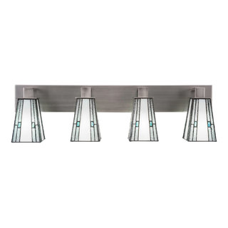 Apollo 4-Light Bath Bar, Graphite/Sky Ice Art, 5" - Craftsman ...