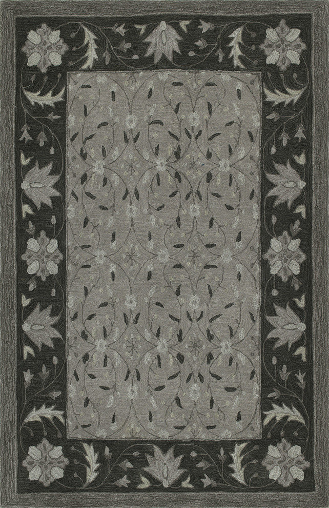 Tribeca Rug, Pewter, 3'6"x5'6" - Traditional - Area Rugs - by ...
