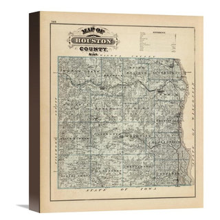 Map Of Houston County, Minnesota, 1874, 13"x1.5"x16", 13"x1.5"x16 ...