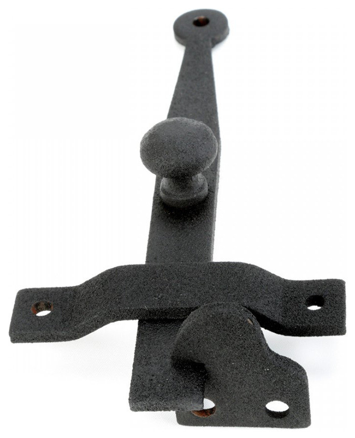 Black Cast Iron Gate Door Latch Bar Catch 6" L Colonial Design with ...