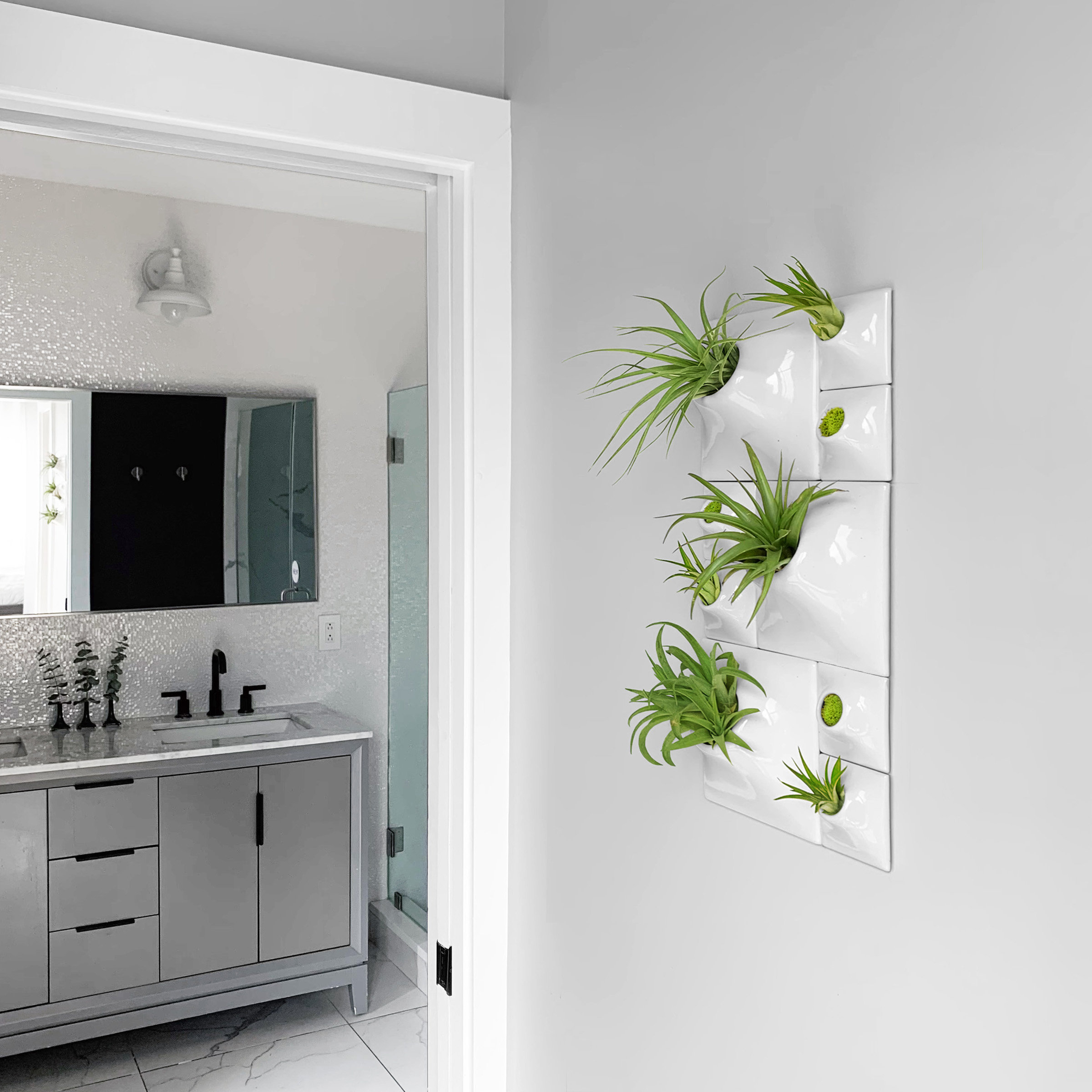 Modern Wall Planter Set, Node Greenwall BR3, Ceramic - Contemporary ...