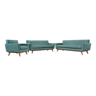Giselle Laguna Sofa Loveseat and Armchair Set of 3 - Midcentury ...