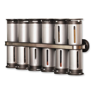 Zevro Zero Gravity Magnetic Spice Rack Wall Mount 12 Canisters ...