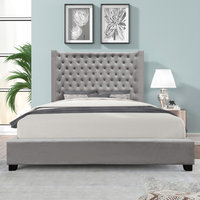 Jamie Upholstered Tower High Profile Contemporary Bed, Queen ...