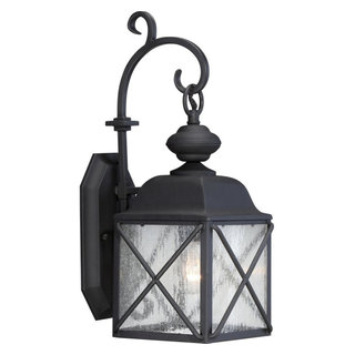 Wingate 1 LT 6" Outdoor Wall, Textured Black Finish - Traditional ...