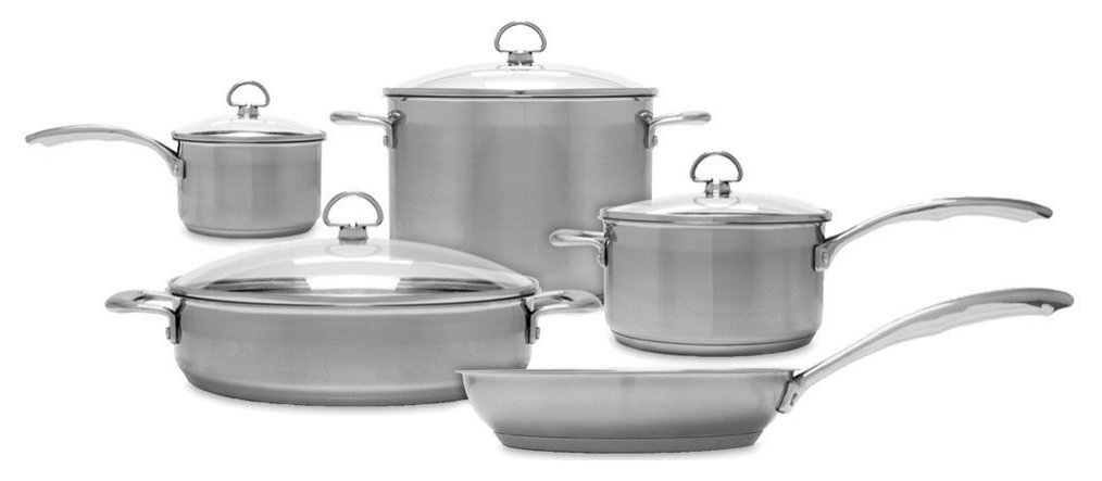 Chantal Induction 21 Steel 9 Piece Cookware Set - Transitional ...