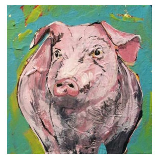 Pig Moment Poster Print by Beverly Dyer # BDSQ046A, 24 x 24 - Farmhouse ...