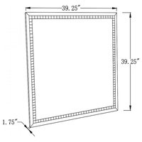 Pemberly Row Modern Glass Silver Square Wall Mirror with LED Lights ...