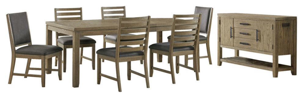 8-Piece Extendable Dining Table Set - Transitional - Dining Sets - by ...