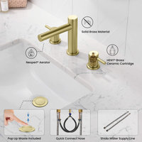 Circular 8" Bathroom Sink Widespread Faucet with Drain Assembly ...