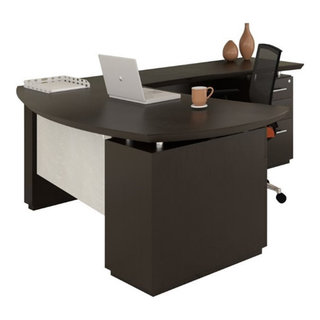 Scranton & Co L Shaped Left Handed 66"" Computer Desk in Mocha ...