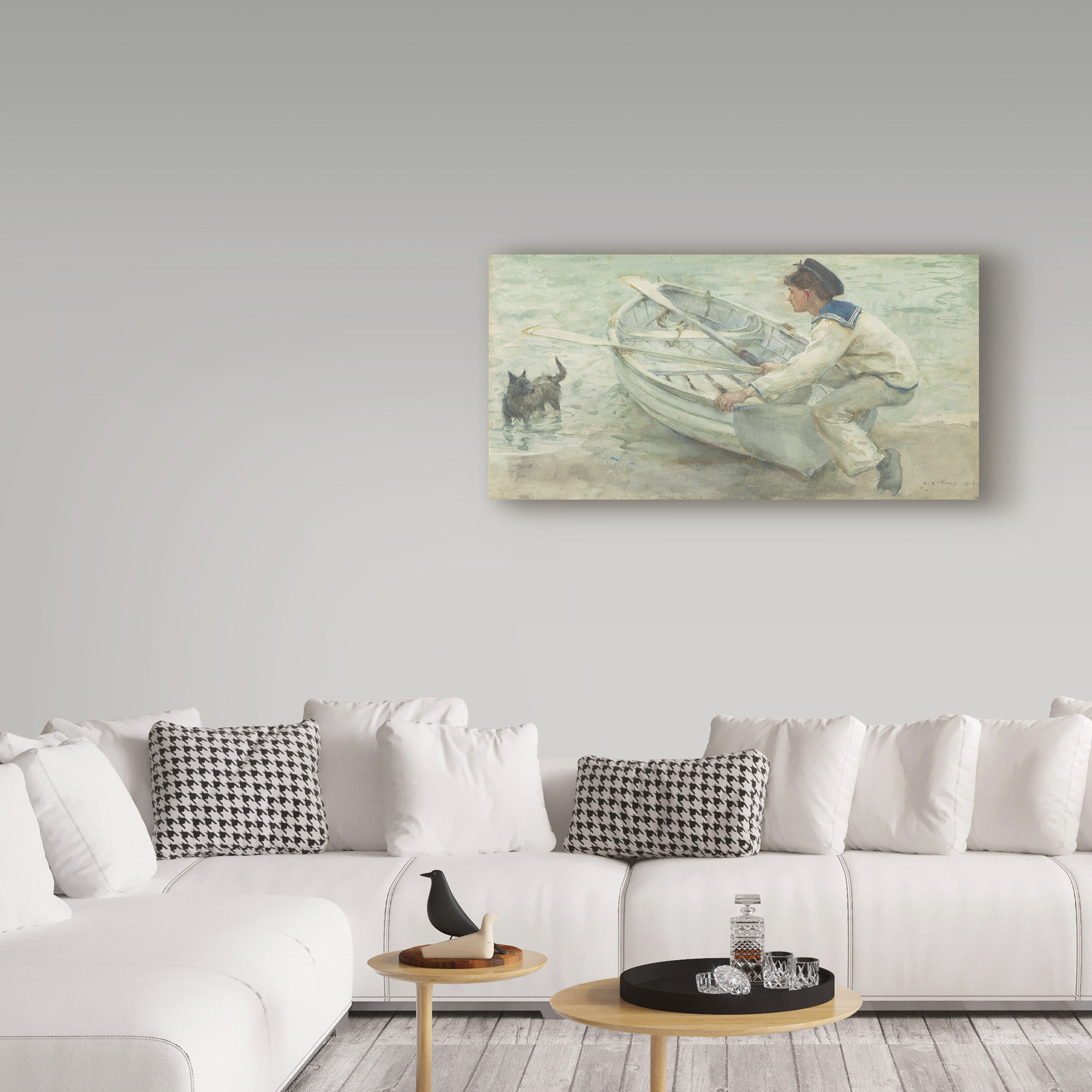 Henry Scott Tuke 'Preparing To Launch, 1903' Canvas Art, 12"x24 ...