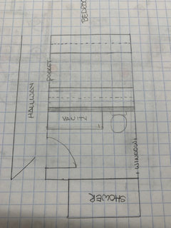 Layout for adding a WIC and bathroom to master.