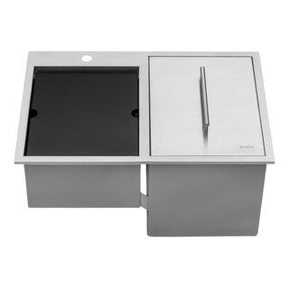 Insulated Ice Chest and Outdoor Sink 29" BBQ Workstation Topmount ...