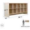 10 Section Wood Cubbies Storage, Yellow Bins, Wall Hanging Organizers ...