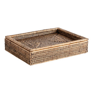Burma Rattan Lidded Letter Box - Tropical - Storage Bins And Boxes - by ...