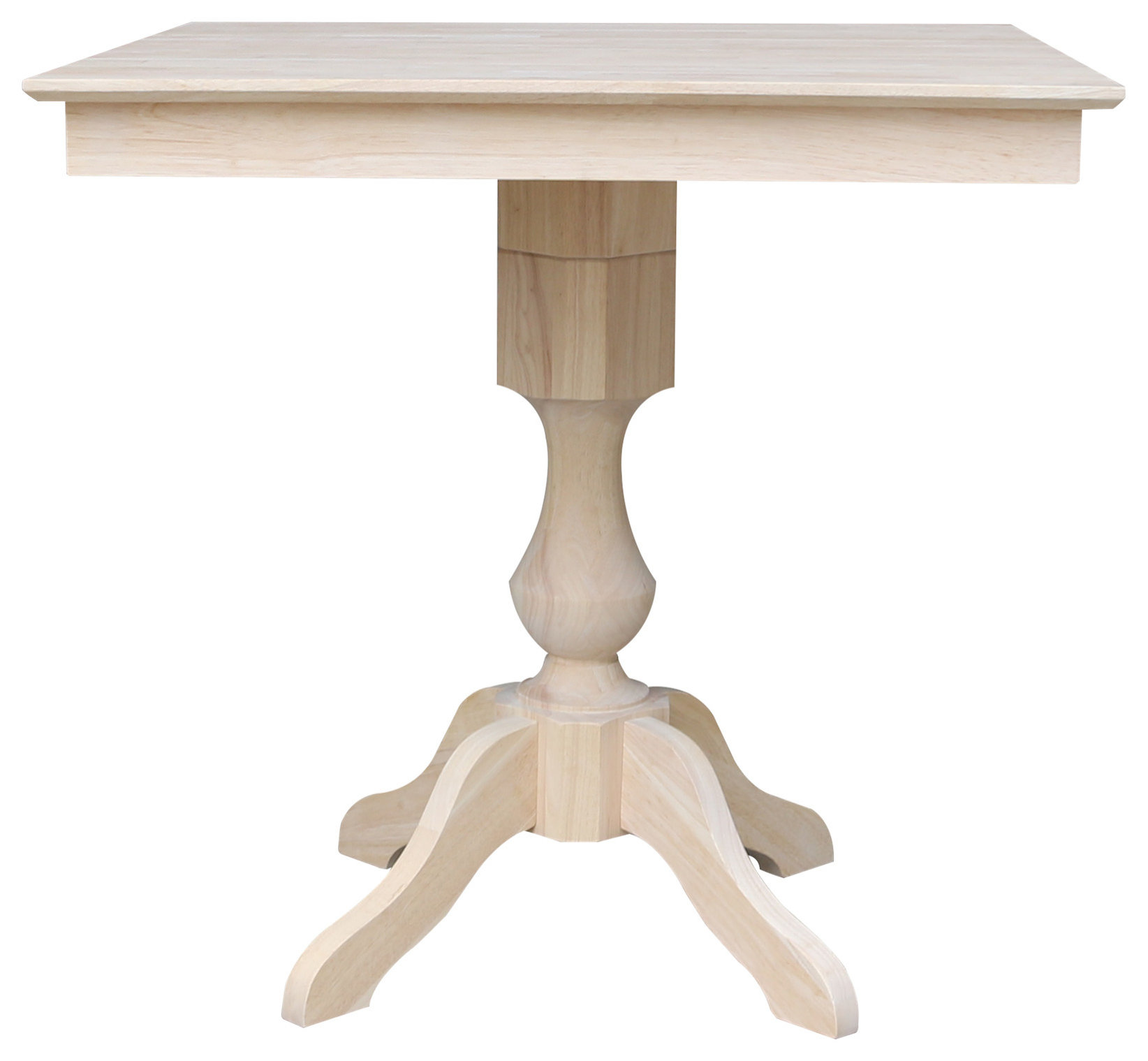 36" x 36" Square Top Pedestal Table With 4 Counter Height Stools (Set ...