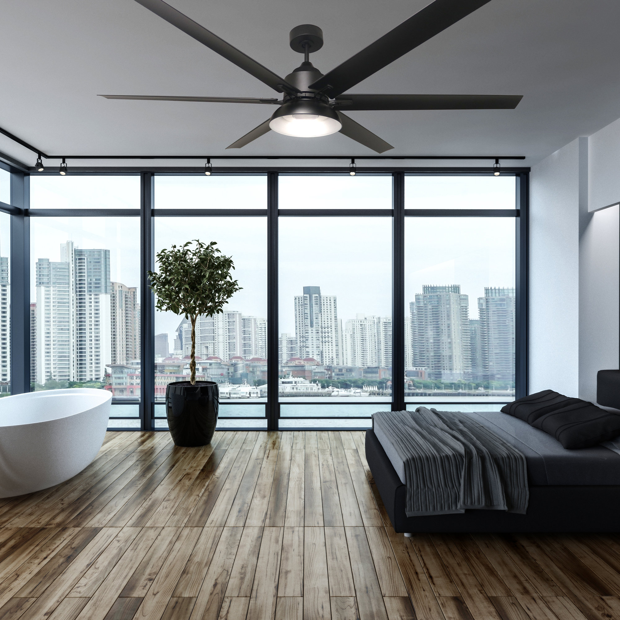 Electra 72" Indoor and Outdoor Ceiling Fan with Light LED ...